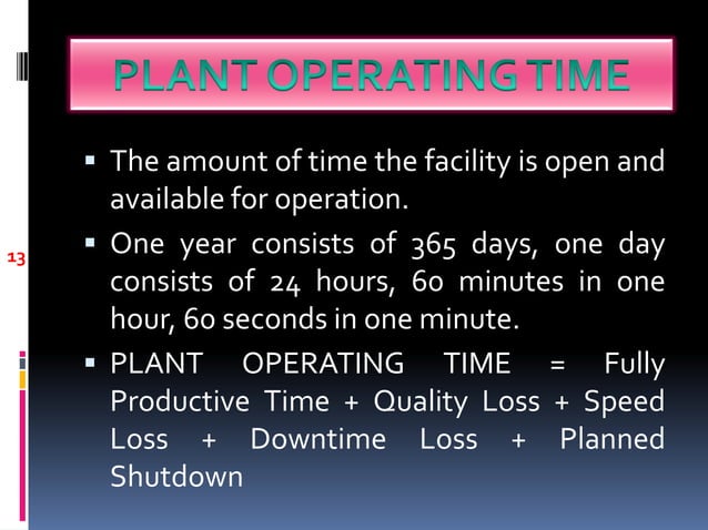 OEE CALCULATION PPT | PDF