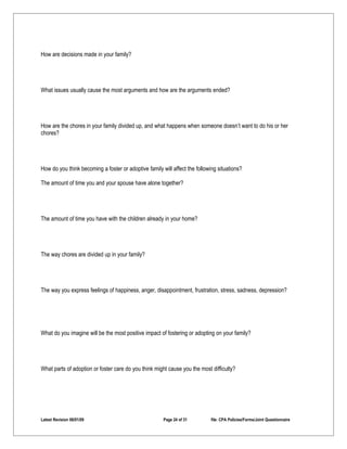 Home Study Questionnaire Joint | DOC