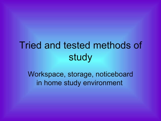 Home Study Environment | PPT