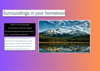 Hometown .pdf ESL presentation on my hometown. | PDF