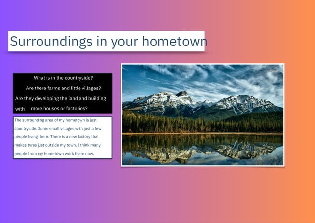 Hometown .pdf ESL presentation on my hometown. | PPT