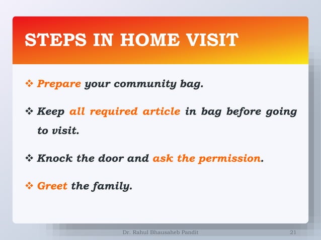 Home visit & bag technique | PPTX | Pharmaceutical Drugs | Medical Health