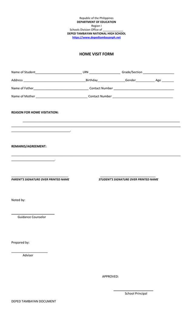 home visit form.docx | Education