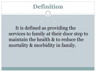 Home visting for public health care and their medical faculity | PPT