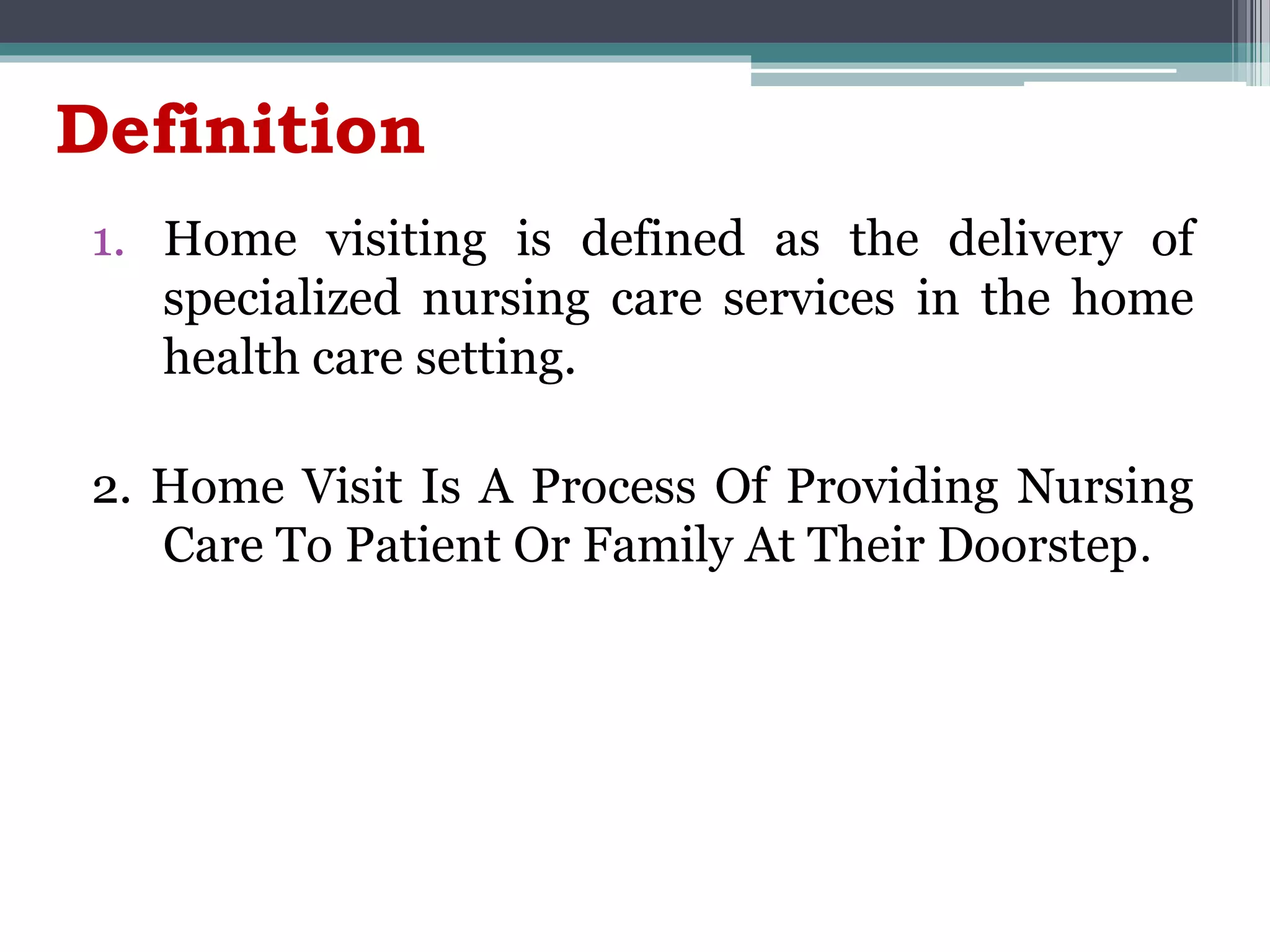 Home visiting in chn | PPTX