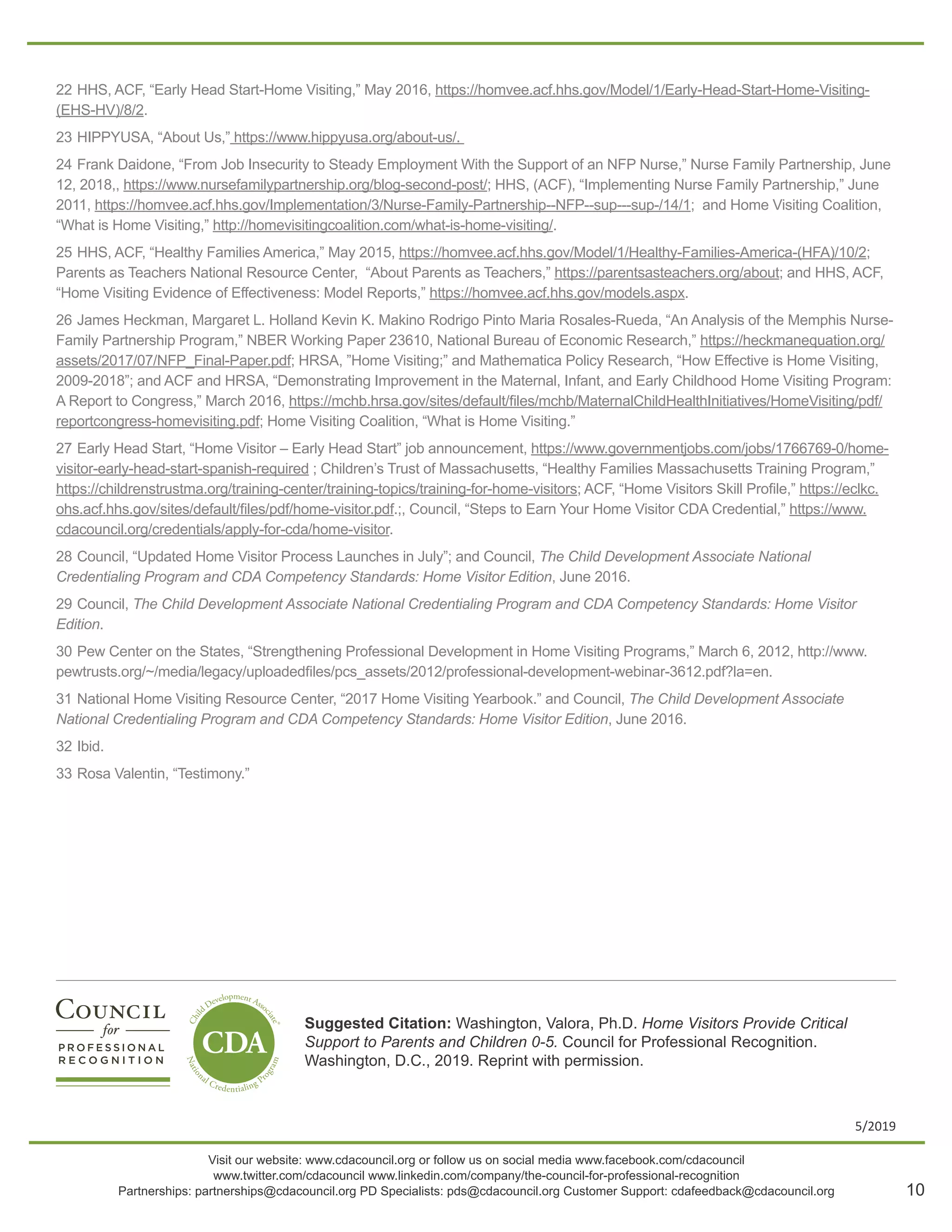 Home Visitors Provide Critical Support to Parents and Children 0-5 final | PDF