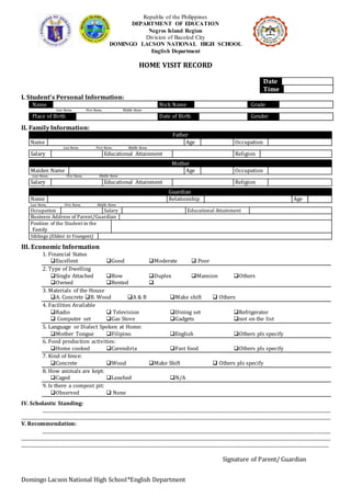 Home visit record | DOCX