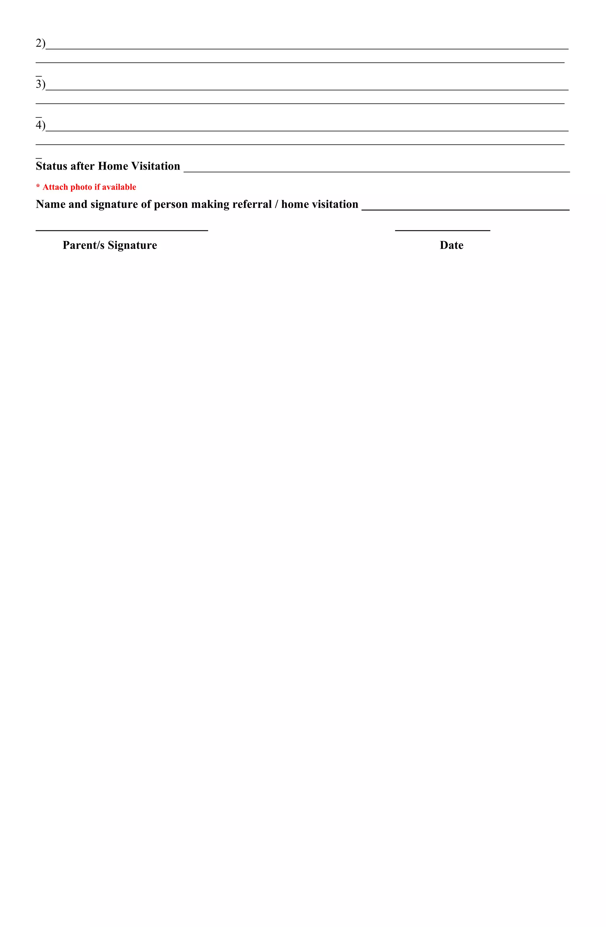 Home visit slip (blank) | DOC