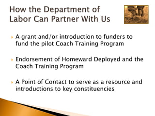 Homeward Deployed Internal Coach Training Program | PPT