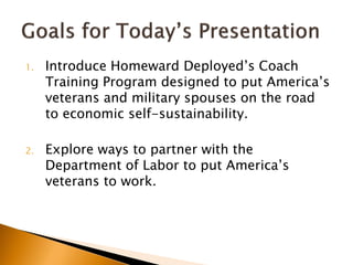 Homeward Deployed Internal Coach Training Program | PPT
