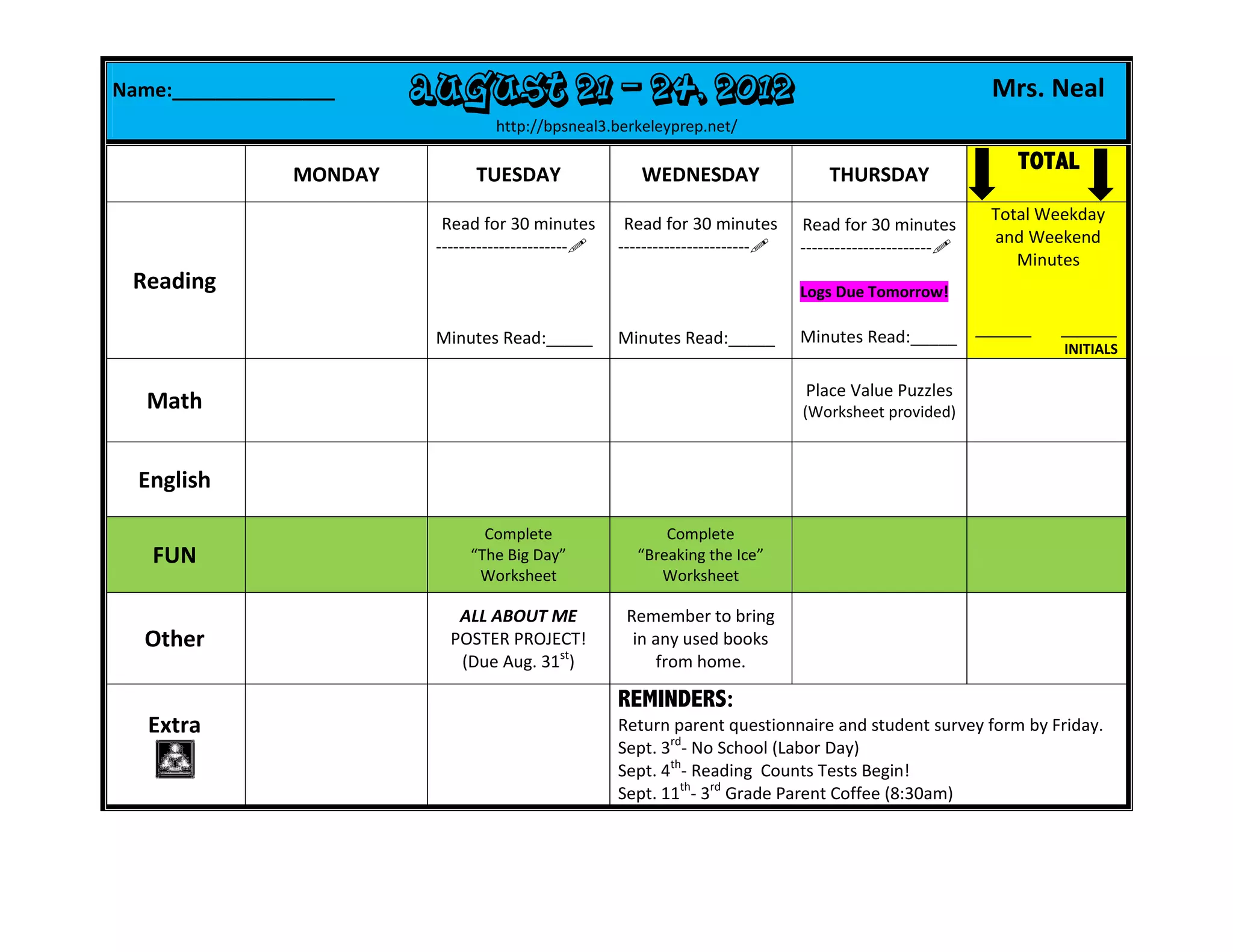 Homework Back To School | PPT