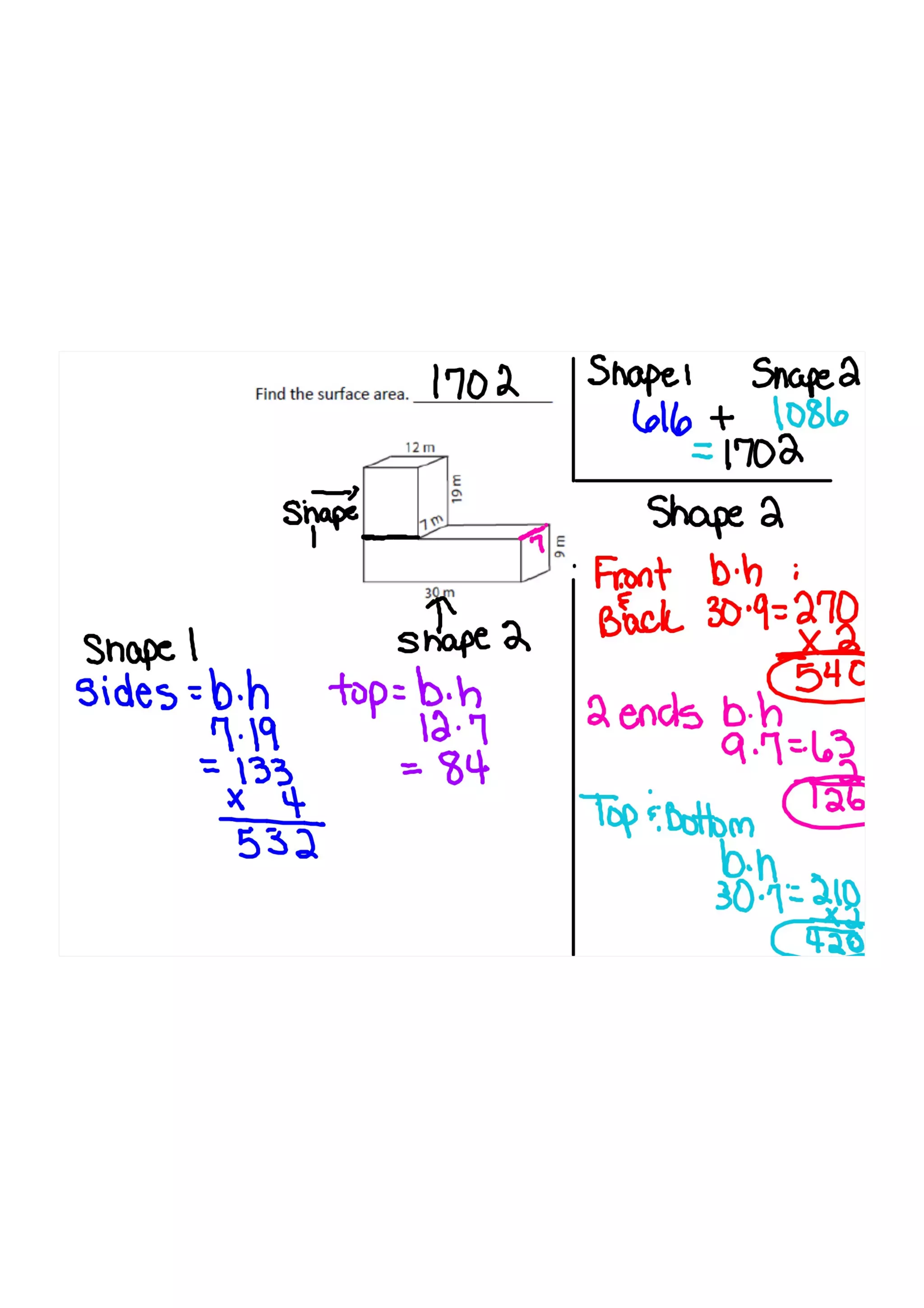 Homework surface area and volume of composite shapes - 8 problems | PDF