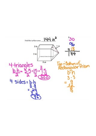 Homework surface area and volume of composite shapes - 8 problems