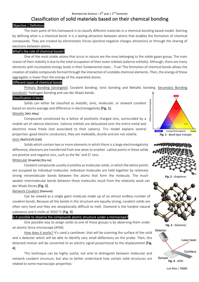 Classification of Solid Materials Based on Chemical Bonding | PDF ...