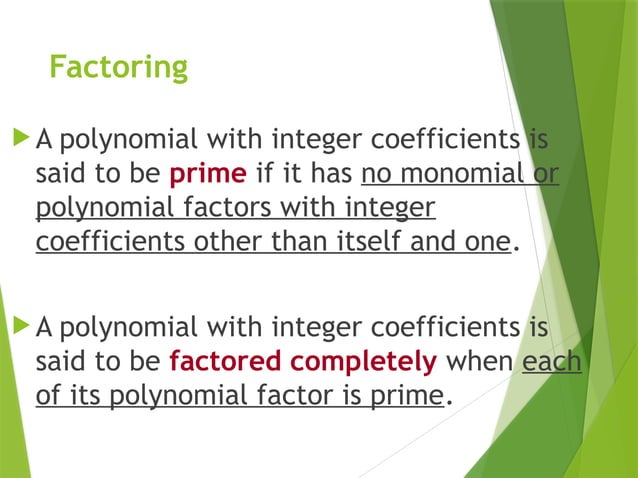 Factoring Polynomial With Common Monomial Factor | PPTX | Computing | Technology & Computing