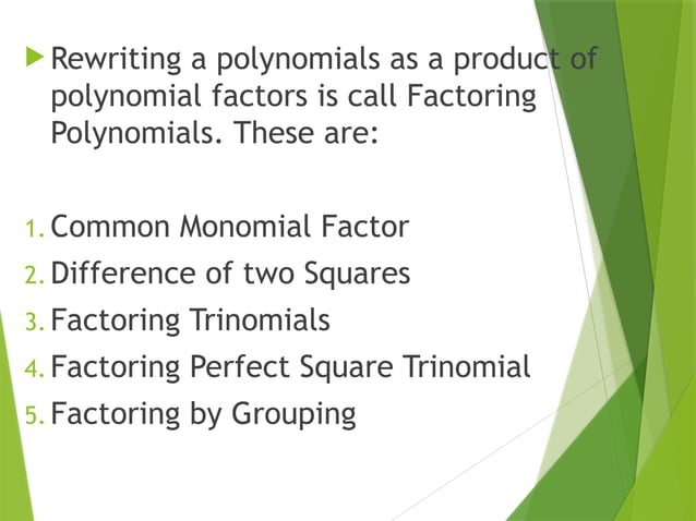 Factoring Polynomial With Common Monomial Factor Pptx Computing Technology And Computing