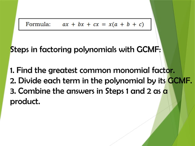 Factoring Polynomial With Common Monomial Factor | PPTX | Computing ...