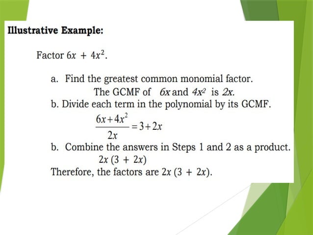 Factoring Polynomial With Common Monomial Factor | PPTX | Computing ...