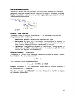 Analisys of Selection Sort and Bubble Sort | PDF