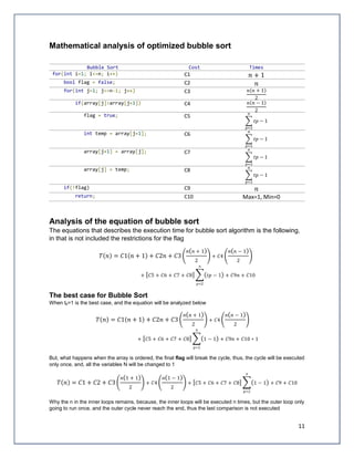 Analisys of Selection Sort and Bubble Sort | PDF