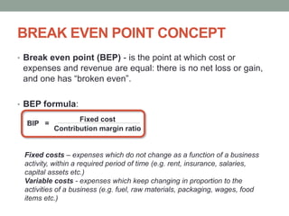 Link between operating lavarage and BEP | PPT