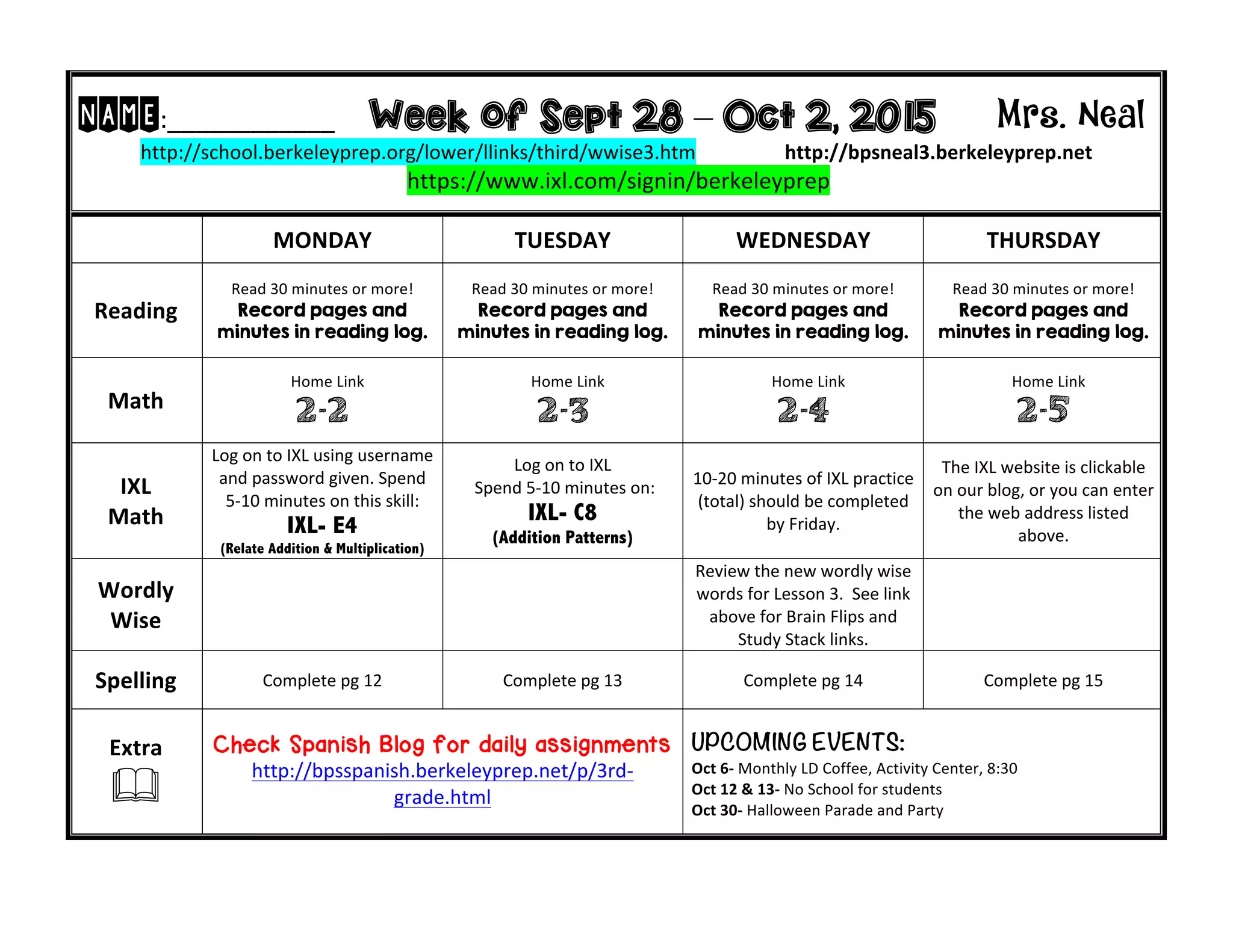 Homework Sept 28 | PDF | Homework and Study | Education