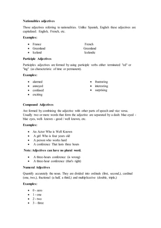 Homework 2 investigation about adjectives | PDF
