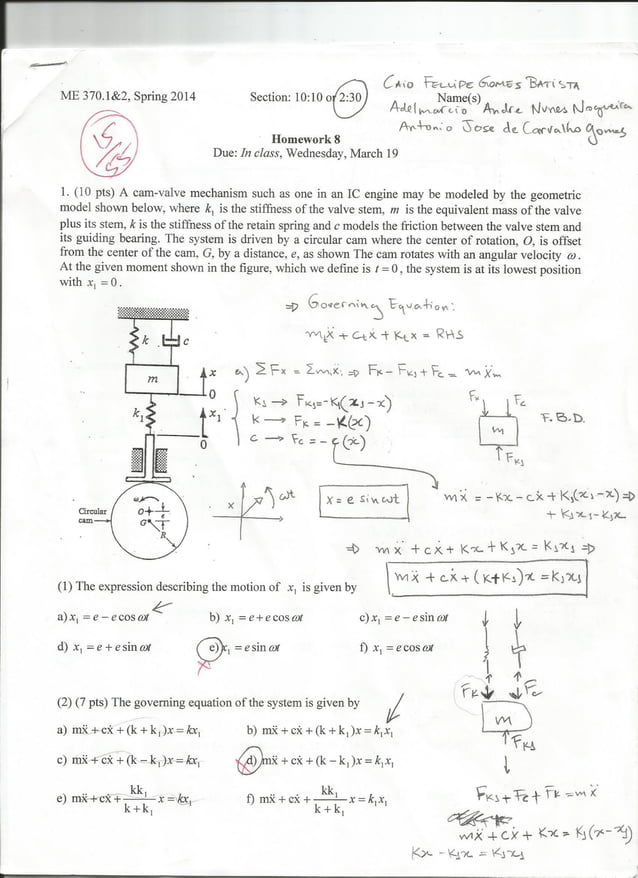 Homework8 - Vibrations of Mechanical Systems | PDF