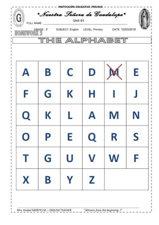 Homework alphabet 5to | DOC | Homework and Study | Education