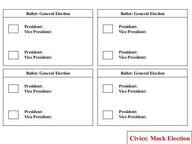 Mock Election Ballot Printable Pdf For Kids