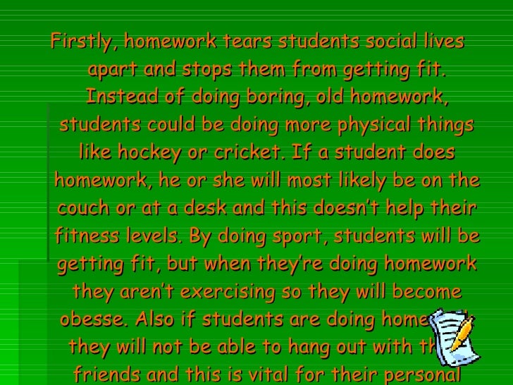 Arguement Against Homework Arguement Against Homework