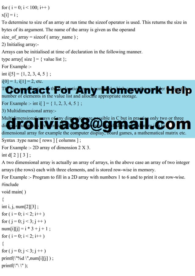 Homework Assignment Array Technical Documentwrite A Technical Pdf