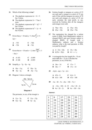 Homework chapter 2& 3 form 2 | DOCX