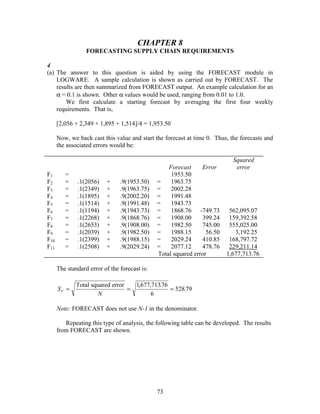 Home Work; Chapter 8; Forecasting Supply Chain Requirements | PDF