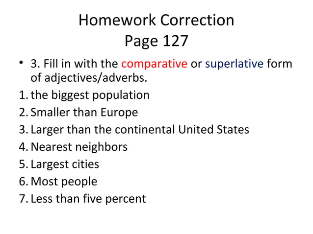 Homework correction CAF 1 | PPT