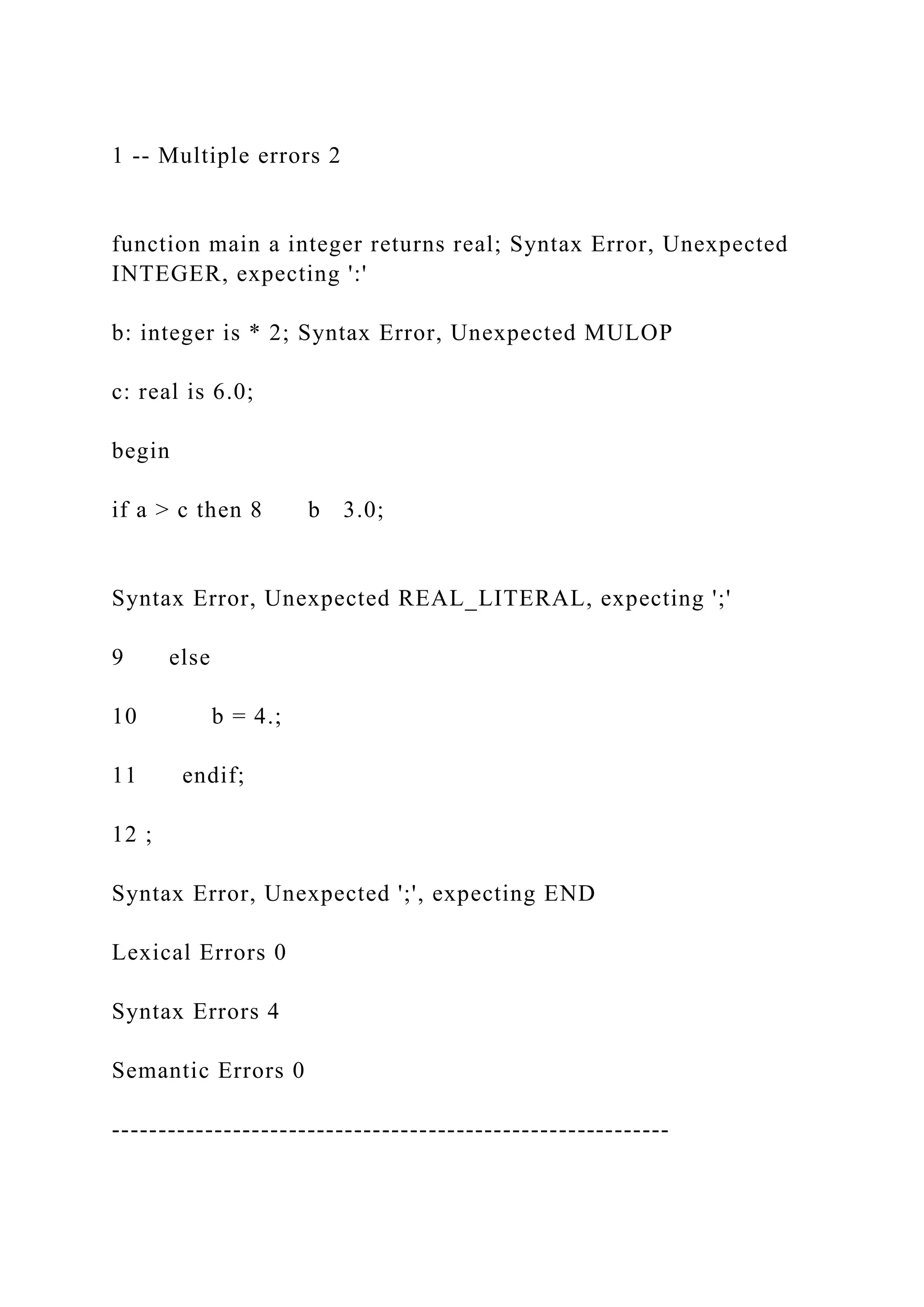 Home work for modifying the syntactic analyzer for the attached comp.docx