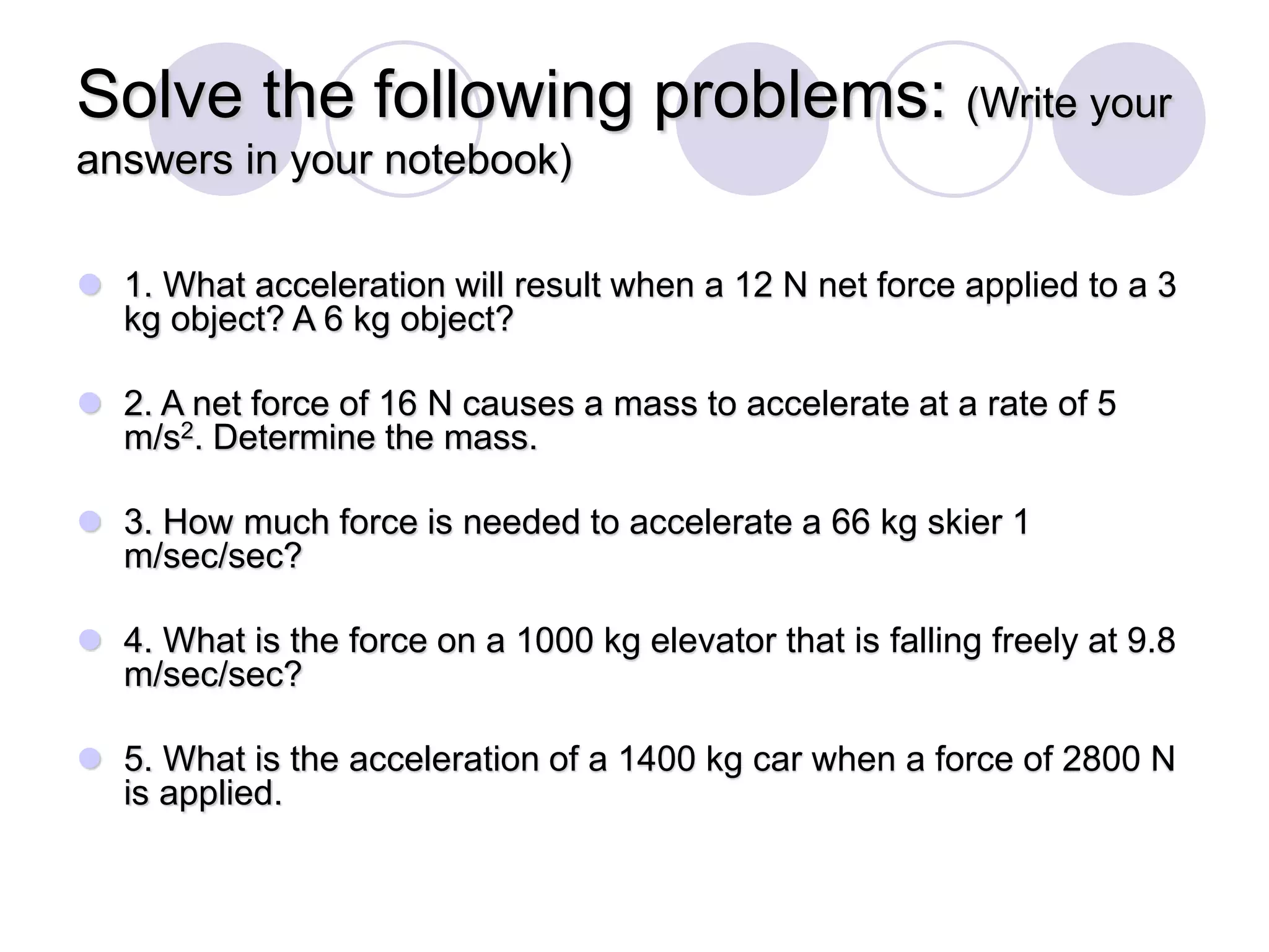 Homework newtons 2nd law of_motion[1] | PPT