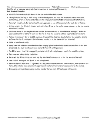 Homework objectives 7 10 | DOC | Substance Abuse | Diseases and Conditions