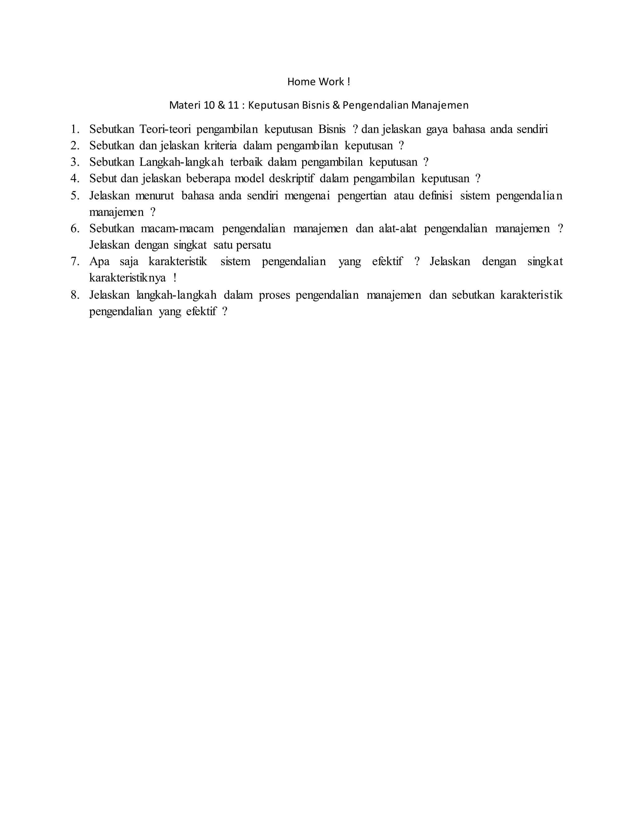 Home work pbisnis_10-11 | PDF