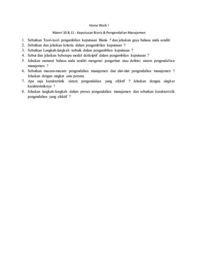 Home work pbisnis_10-11 | PDF
