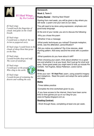 Homework poetry week 2 | PPT