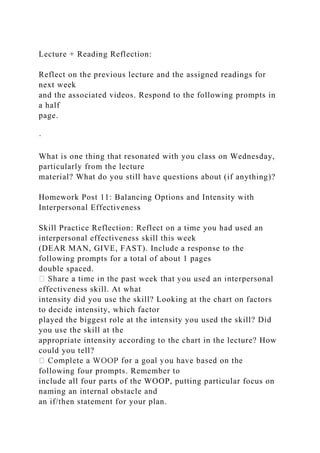 Homework Post 11 Balancing Options and Intensity with Interperson.docx