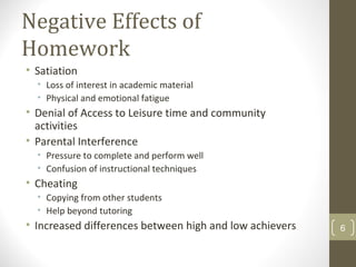 Taking the “work” out of homework | PPT