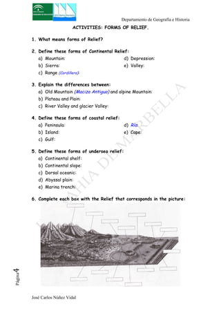 Homeworks 2 The Relief | PDF | South America Travel | Travel Locations