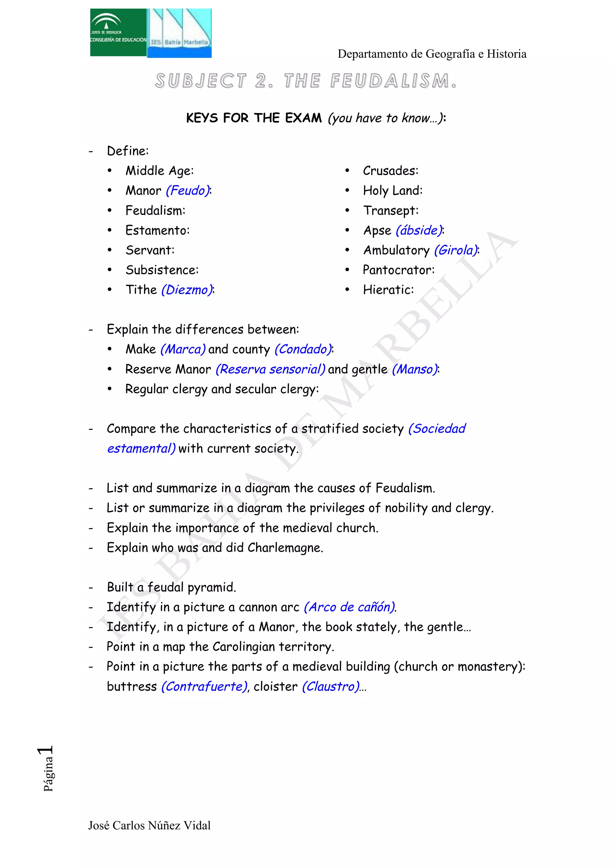 Homeworks 2 THE FEUDALISM | PDF