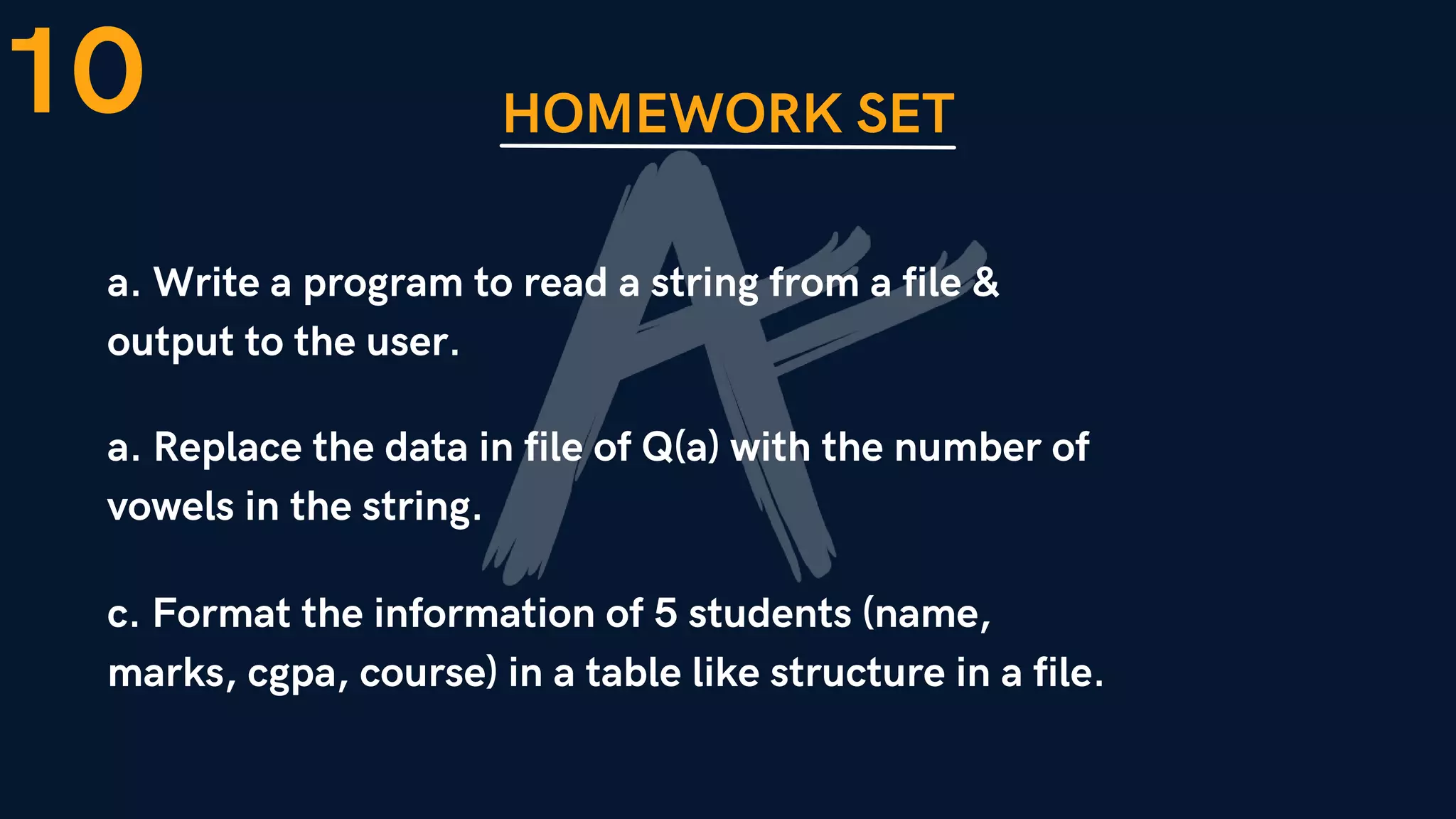 Homework Sets for c programmer | PPT