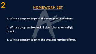 Homework Sets for c programmer | PPT