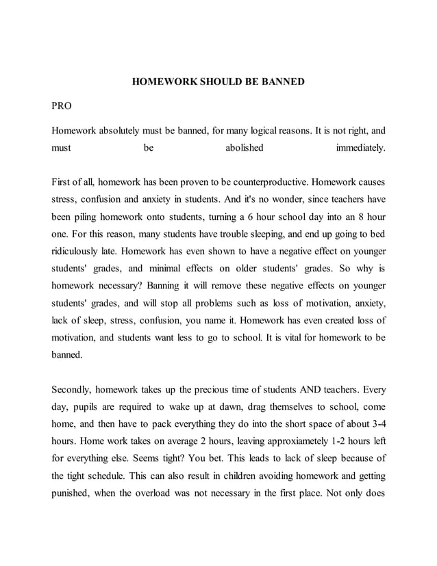 Homework should be banned | PDF
