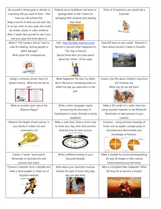Homework, Term 3 & 4 | DOCX