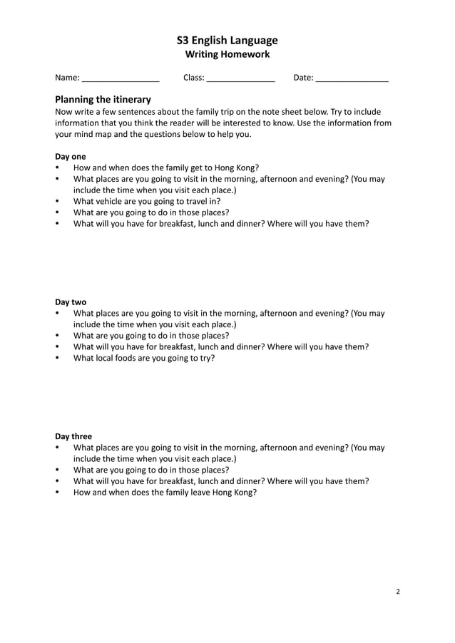 Homework Writing | DOCX